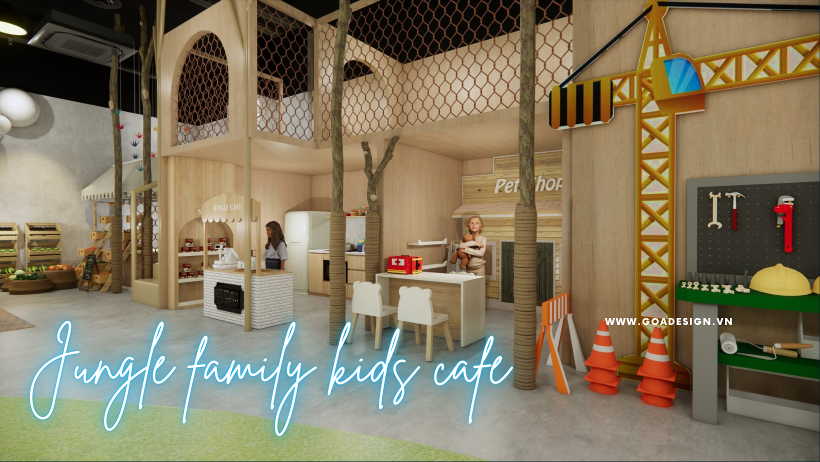 Kids Cafe Jungle Family – 659 Âu Cơ Tower – goadesign – kiến tạo không gian
